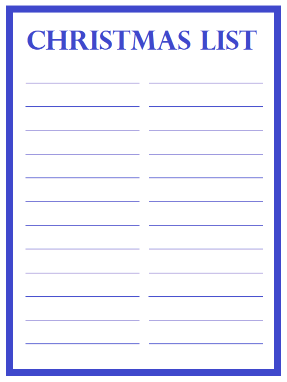 Christmas List Templates | Free Word & Excel Templates